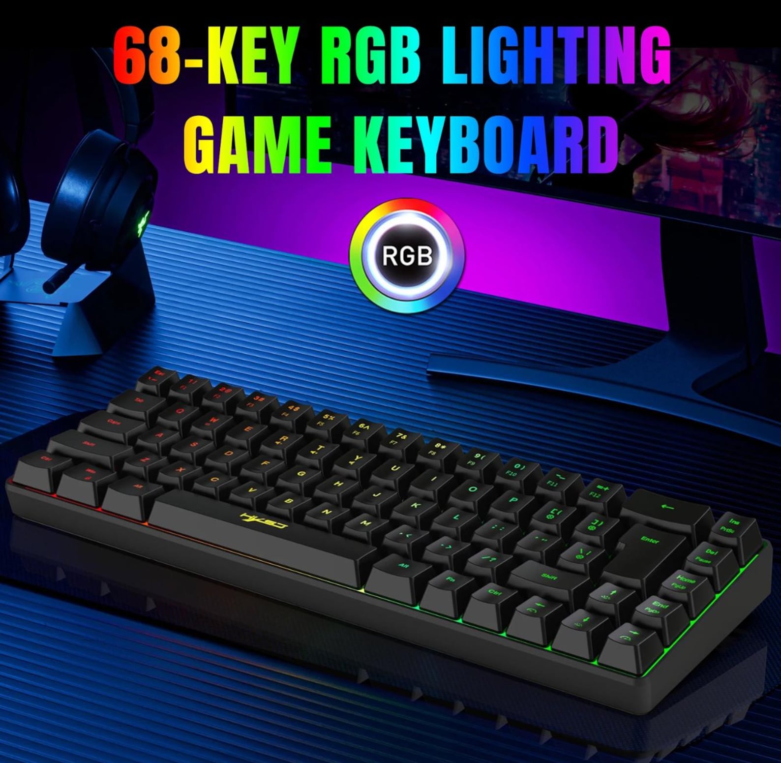 RGB Streamer Mini Gaming Keyboard 19-key Conflict-free Membrane ...