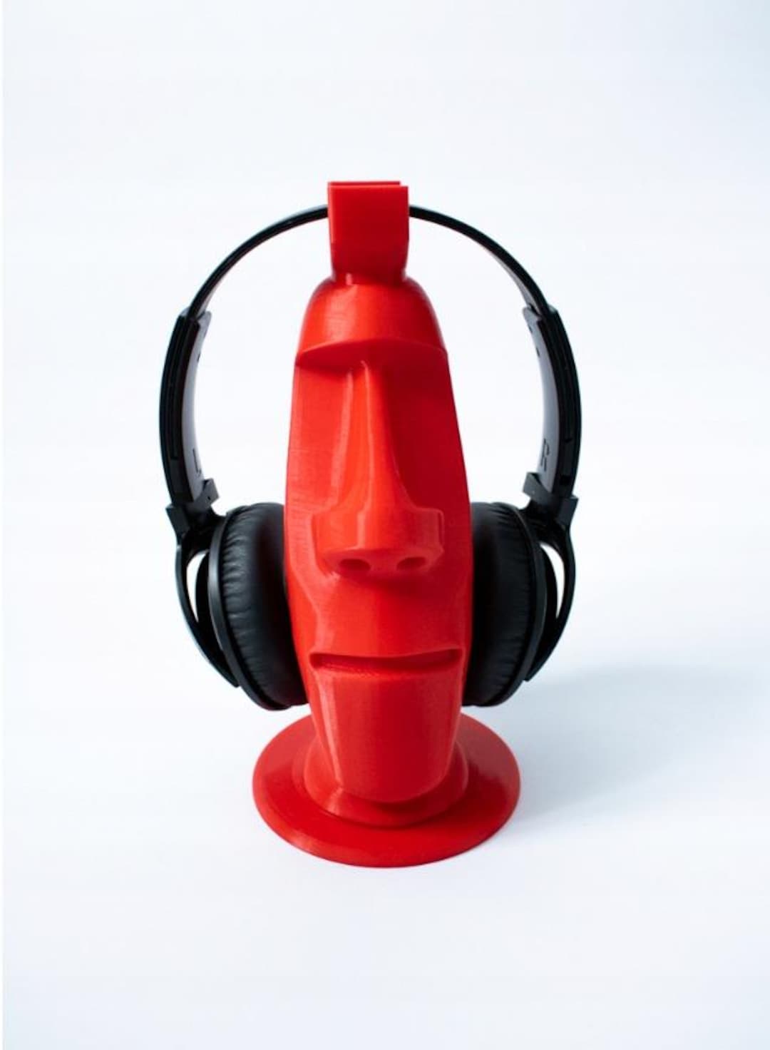 3D Printed Headphone Stand MOAI – Unique Desktop Headset Holder, Modern ...