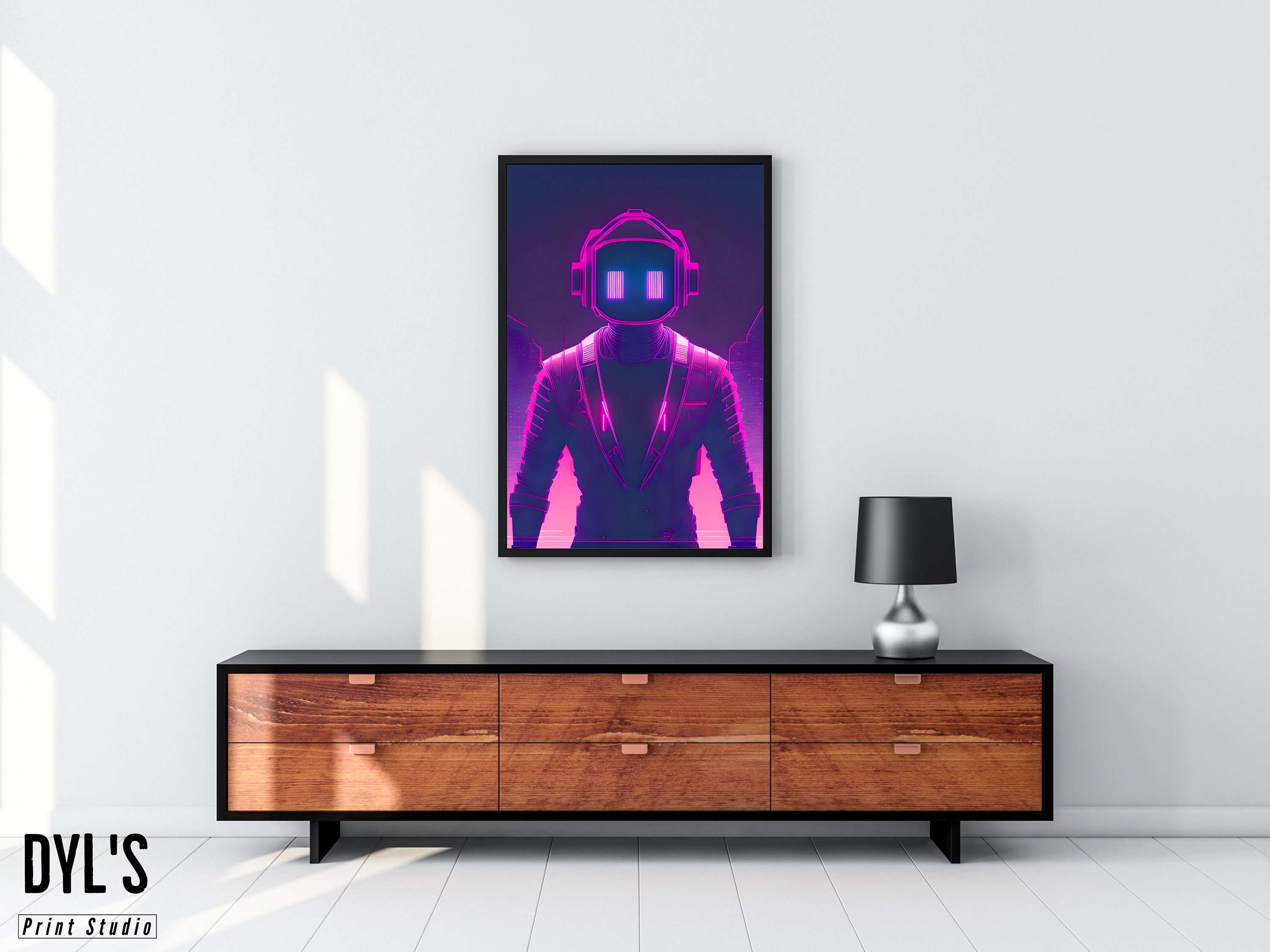 Synthwave Robot 2 Retro Poster Printable Wall Art - Etsy UK