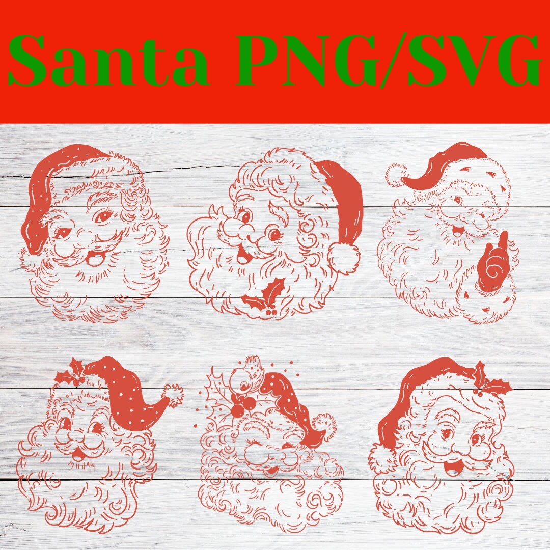 Vintage Santa PNG/SVG - Etsy