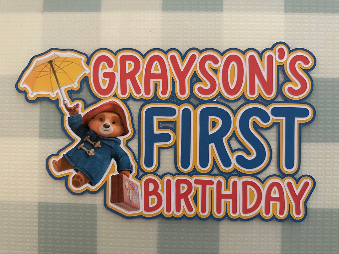 Personalised Paddington Bear Cake Topper - Etsy