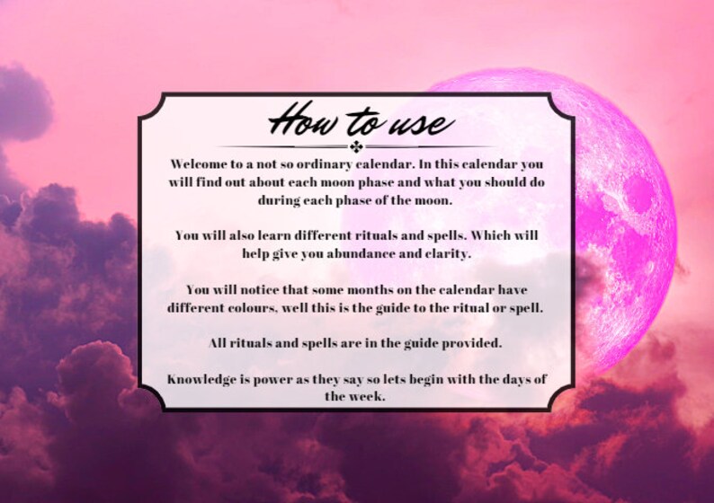 Moon Spells and Ritual Calendar & Guide - Etsy