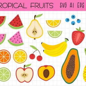 Pineapple Svg Fruit Clipart Tropical Svg Hello Summer Svg Watermelon ...