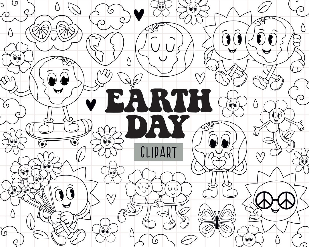 Retro Earth Day, Cute Hippie Flowers, Flower Power, Earth Svg, Hippie ...