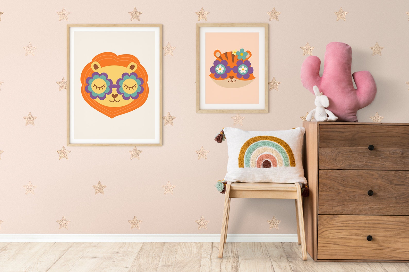 Retro Animal Clipart Groovy Animal Face Svg Woodland Animals - Etsy