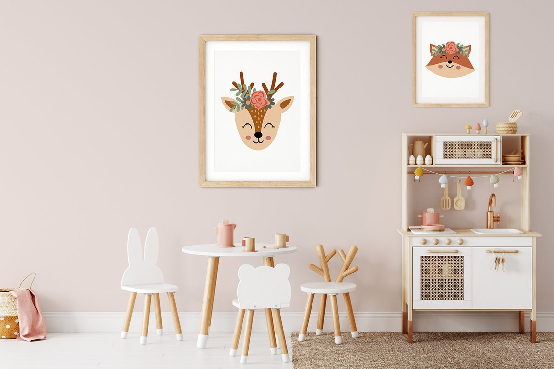 Boho Animal Face Clipart, Bohemian Animals Svg, Animal Faces Svg, Boho ...