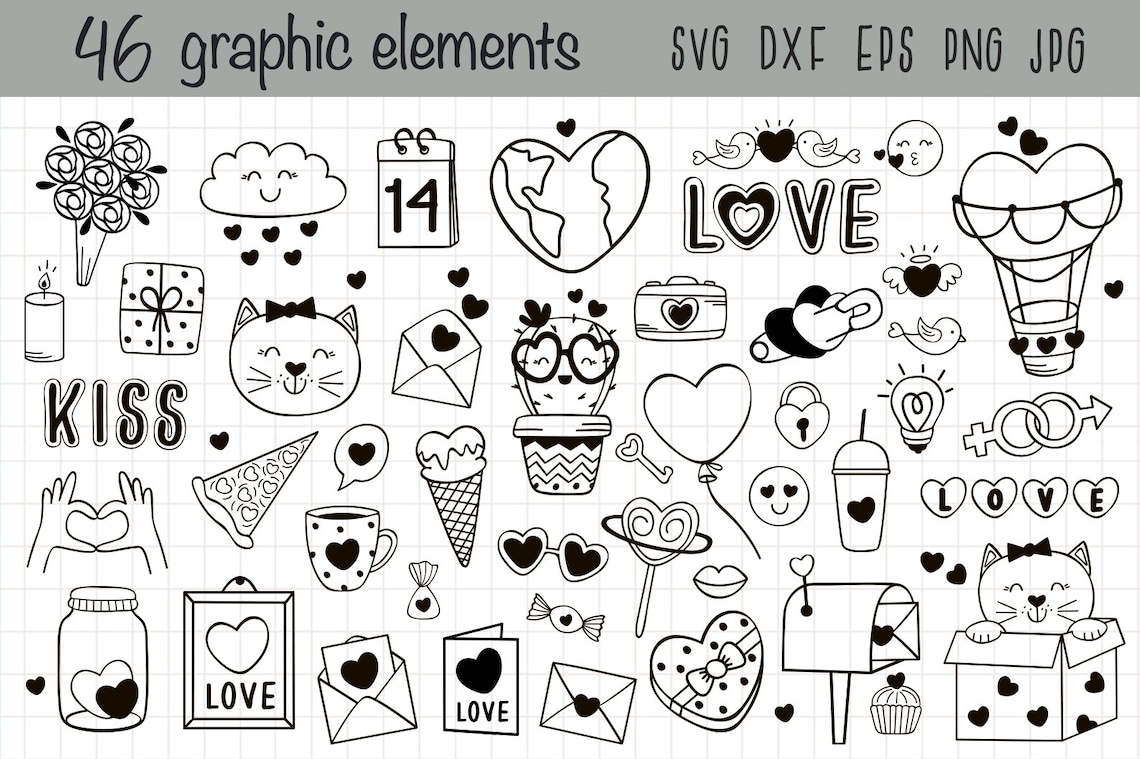 Love SVG Bundle, Heart Svg, Love Clipart, Valentine Svg, Love Sign SVG ...