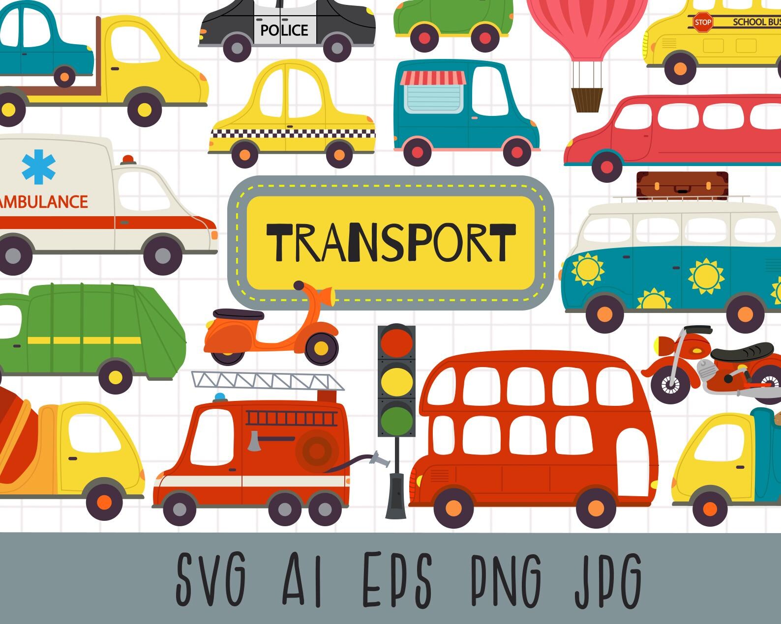 Transportation Clipart, Truck PNG, Boys Cars, Auto Clipart, Kids Car ...