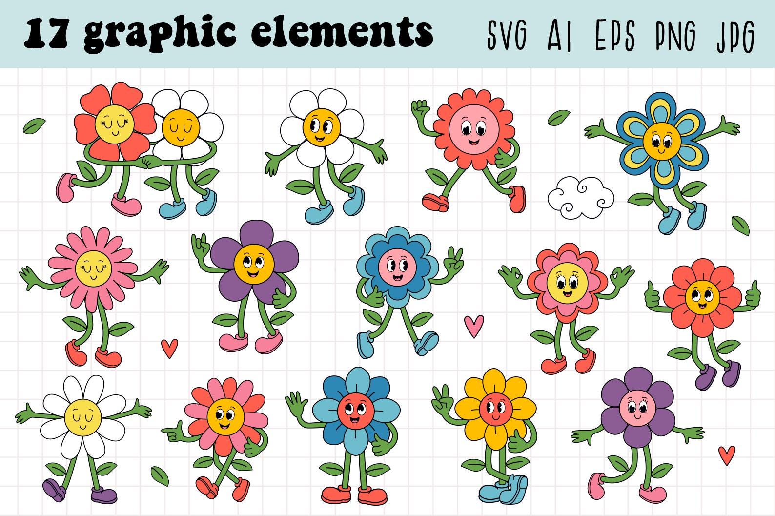 Retro Flower Power Clipart, Groovy Flower SVG, Hippie Flower Png,groovy ...