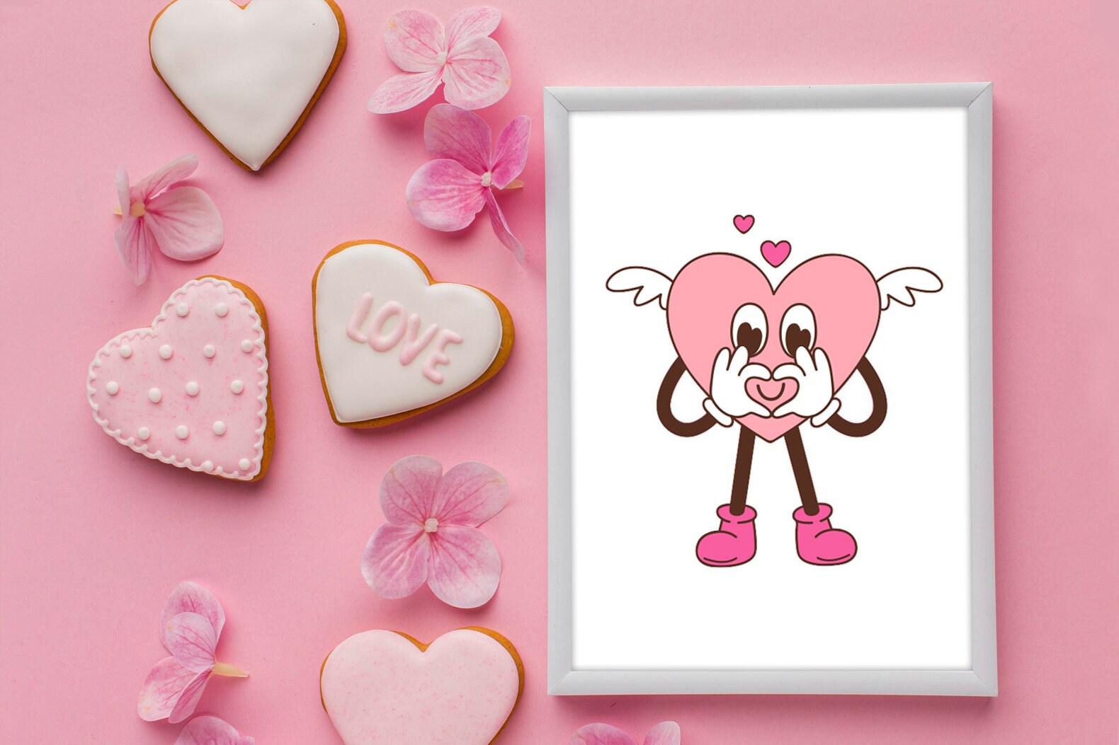 Retro Valentine Day Clipart, Groovy Fun Romantic Characters, Groovy ...