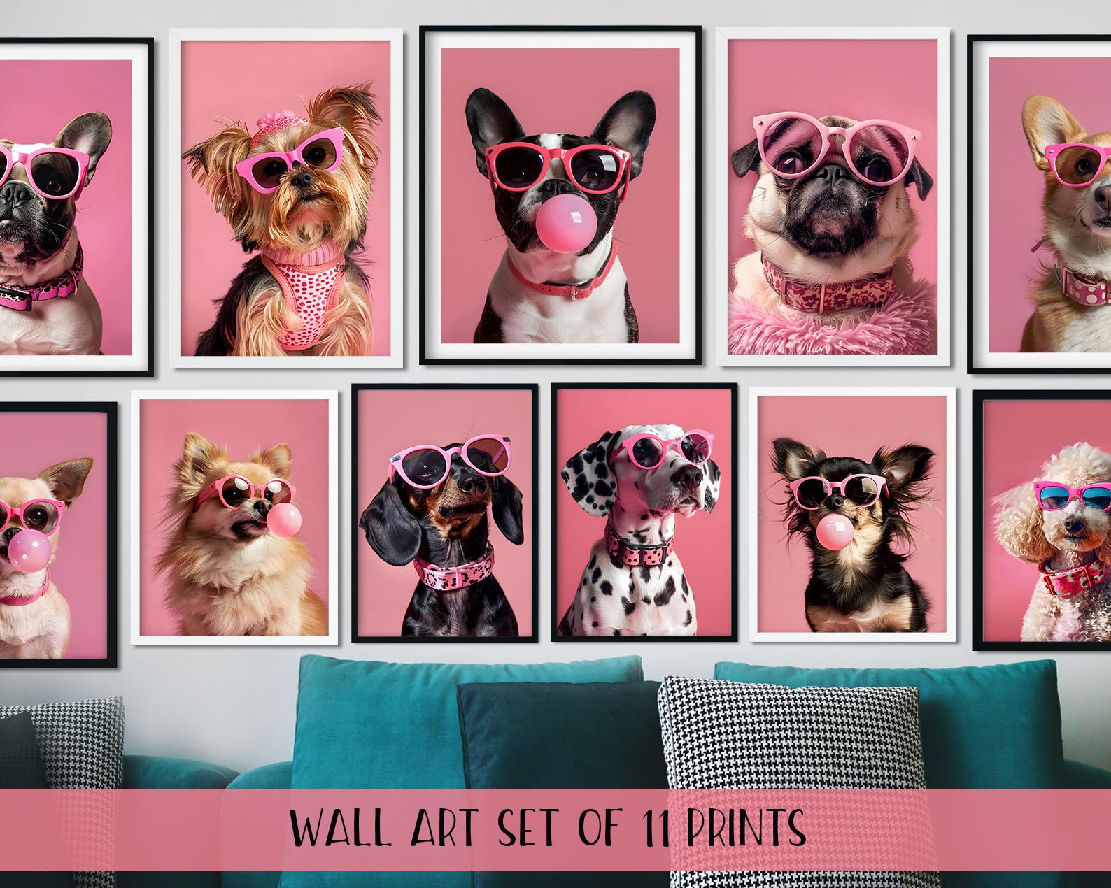 Playful Dog Wall Art Prints, Dog Puppy Posters, Dog Print, Cute Puppy ...