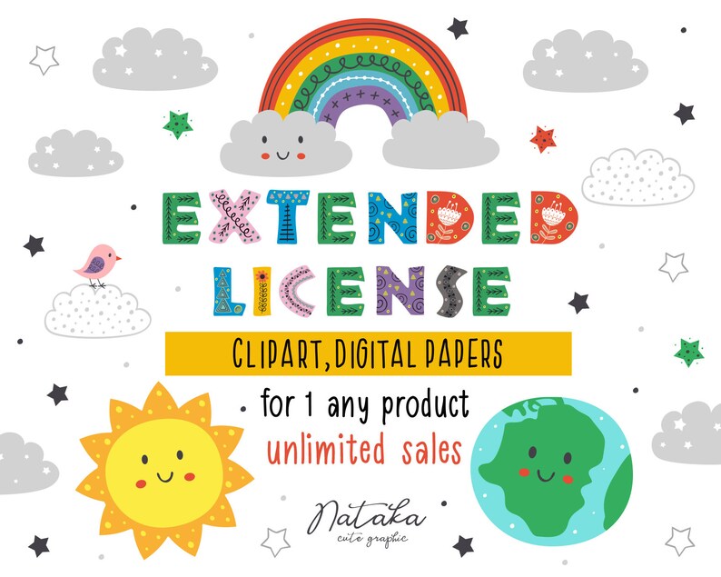 Extended License, Clipart, Digital Paper Pack, Commercial License by ...