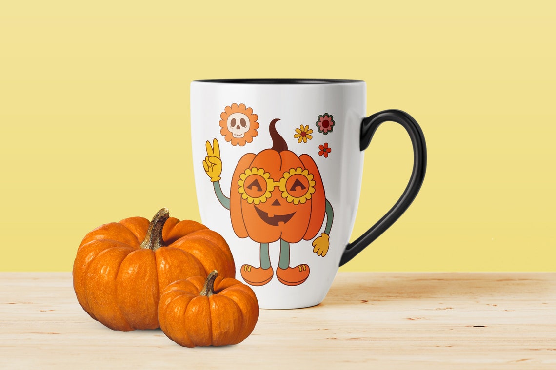 Groovy Retro Halloween, Halloween SVG, Groovy Halloween Clipart, Fall ...