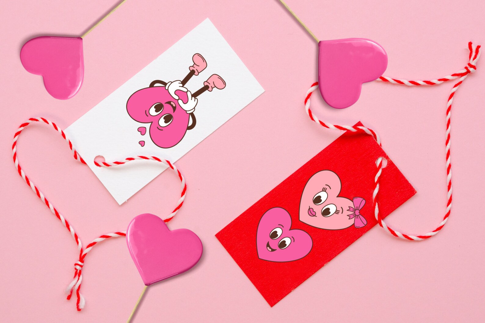 Retro Valentine Day Clipart, Groovy Fun Romantic Characters, Groovy ...