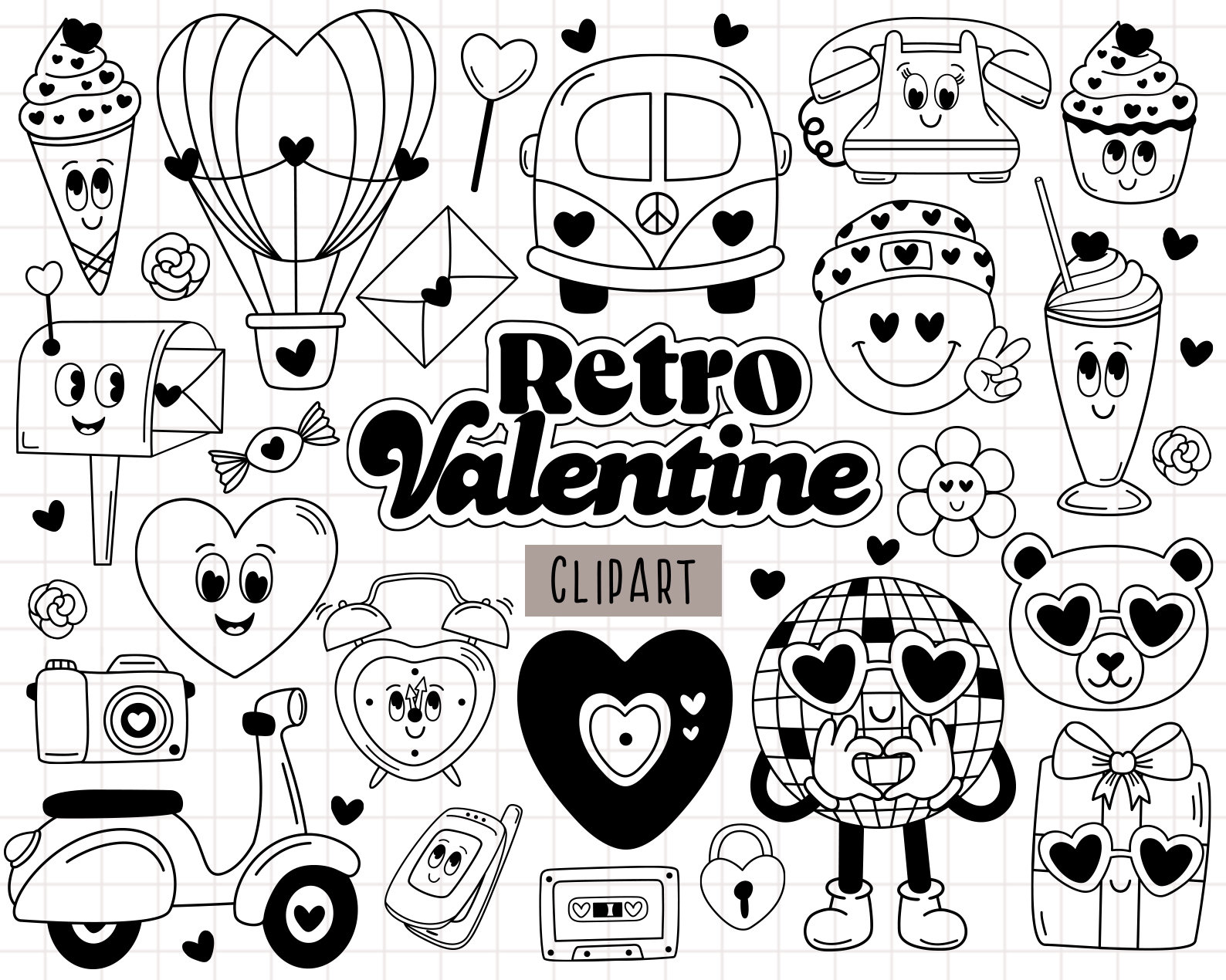 Retro Groovy Valentine, Valentine's Day Svg, Valentines Png, Groovy ...
