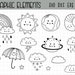 Weather Clipart Set Cloud Svg Sun Clipart Rainbow Svg Snow - Etsy