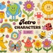 Retro Vibes Digital Clipart Set, Retro 60s 70s, Groovy Hippie, Retro ...