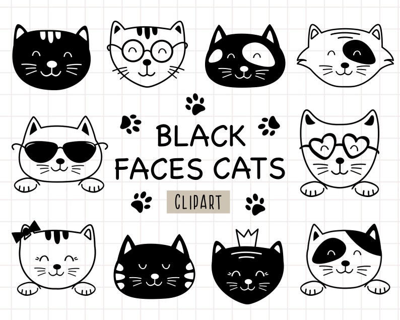 Cat Face Svg Cat Head Svg Kitten Svg File Vector Cat - Etsy