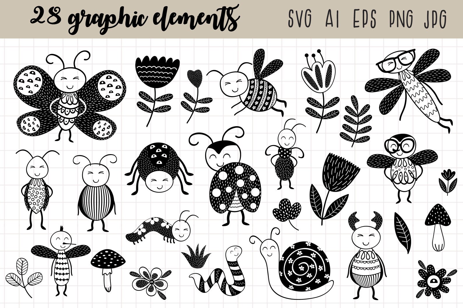 Insects Clipart Collections SVG, Insects SVG Bundle, Insects Svg, Lady ...
