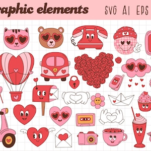 Retro Groovy Valentine, Valentine's Day Svg, Valentines Png, Groovy ...