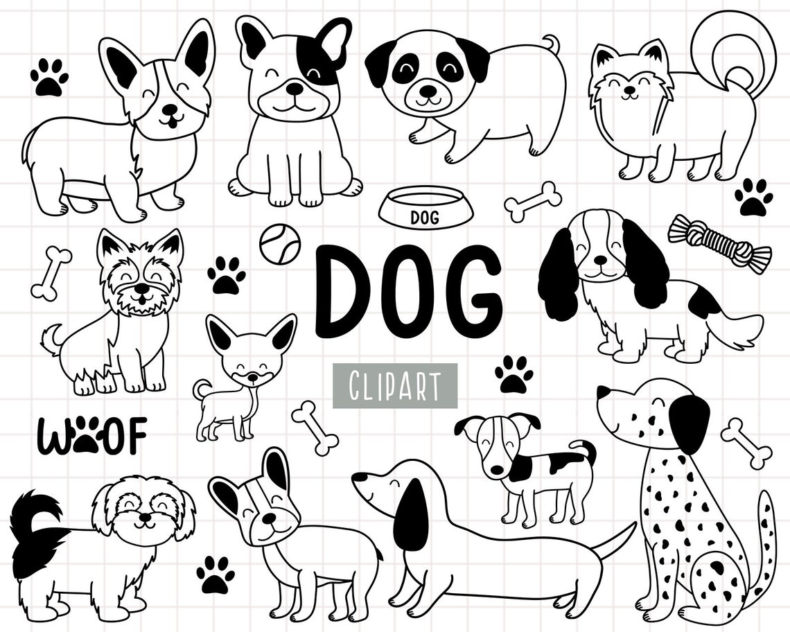 Dog Breeds Clipart, Dogs Clip Art, Pets, Bulldog Clip Art, Dalmatian ...