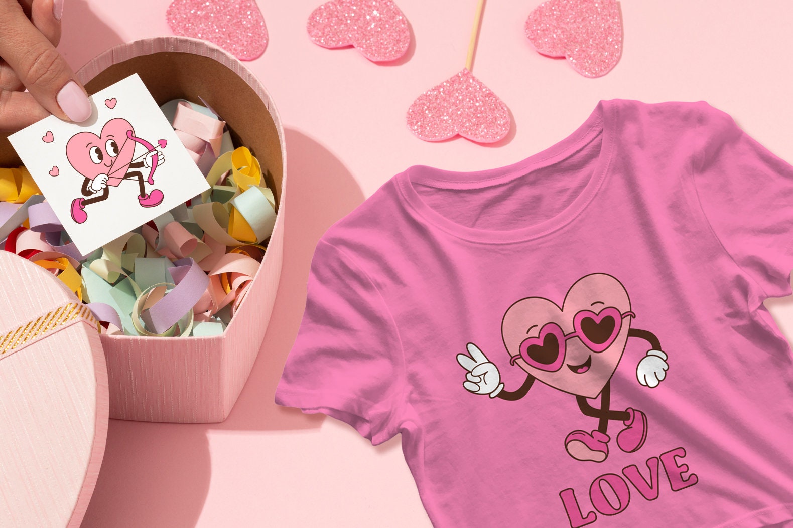 Retro Valentine Day Clipart, Groovy Fun Romantic Characters, Groovy ...