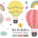 Hot Air Balloon Svg Rainbow Svg Balloon Clipart Clouds Svg Printable ...