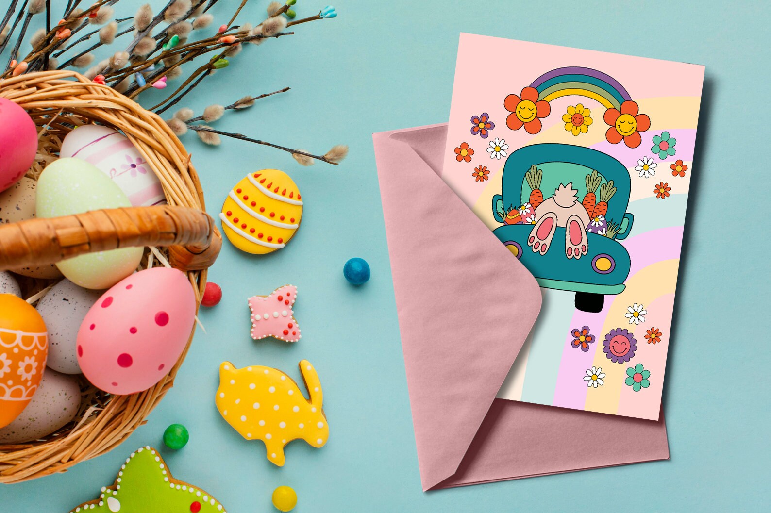 Retro Hippie, Easter Groovy, Groovy Bunny Clipart, Hippie Chick SVG ...