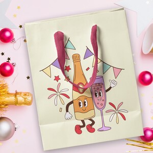 Retro Groovy New Year Clipart Funny Party Characters Disco - Etsy
