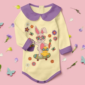 Retro Hippie, Easter Groovy, Groovy Bunny Clipart, Hippie Chick SVG ...