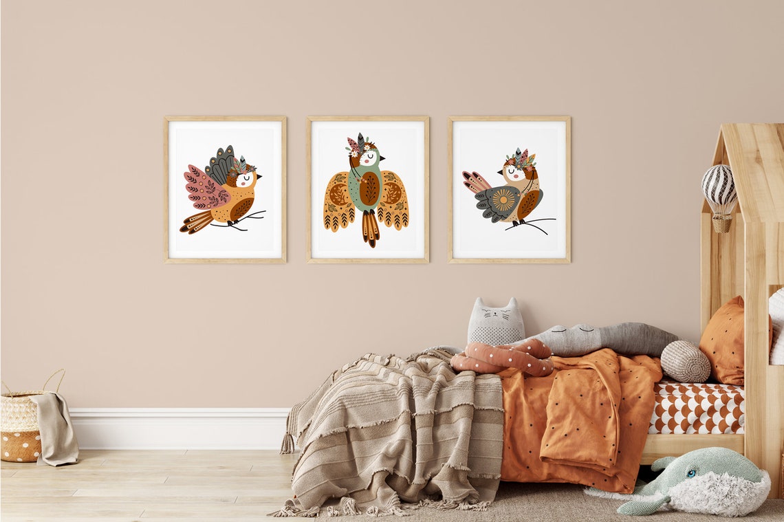 Birds Svg, Flowers Clipart, Boho Birds Svg, Celestial Svg, Tribal Birds ...