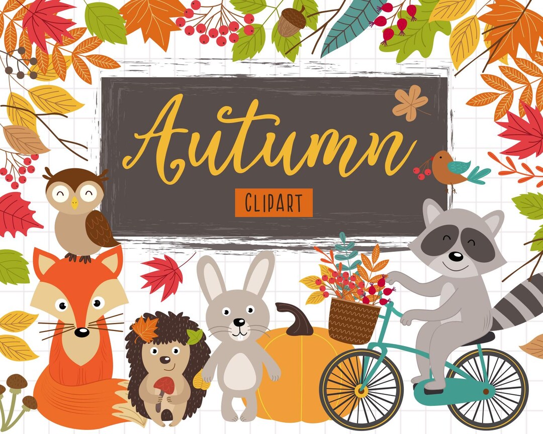 Fall Clipart, Cute Woodland Animals, Autumn Animals, Autumn Forest PNG ...