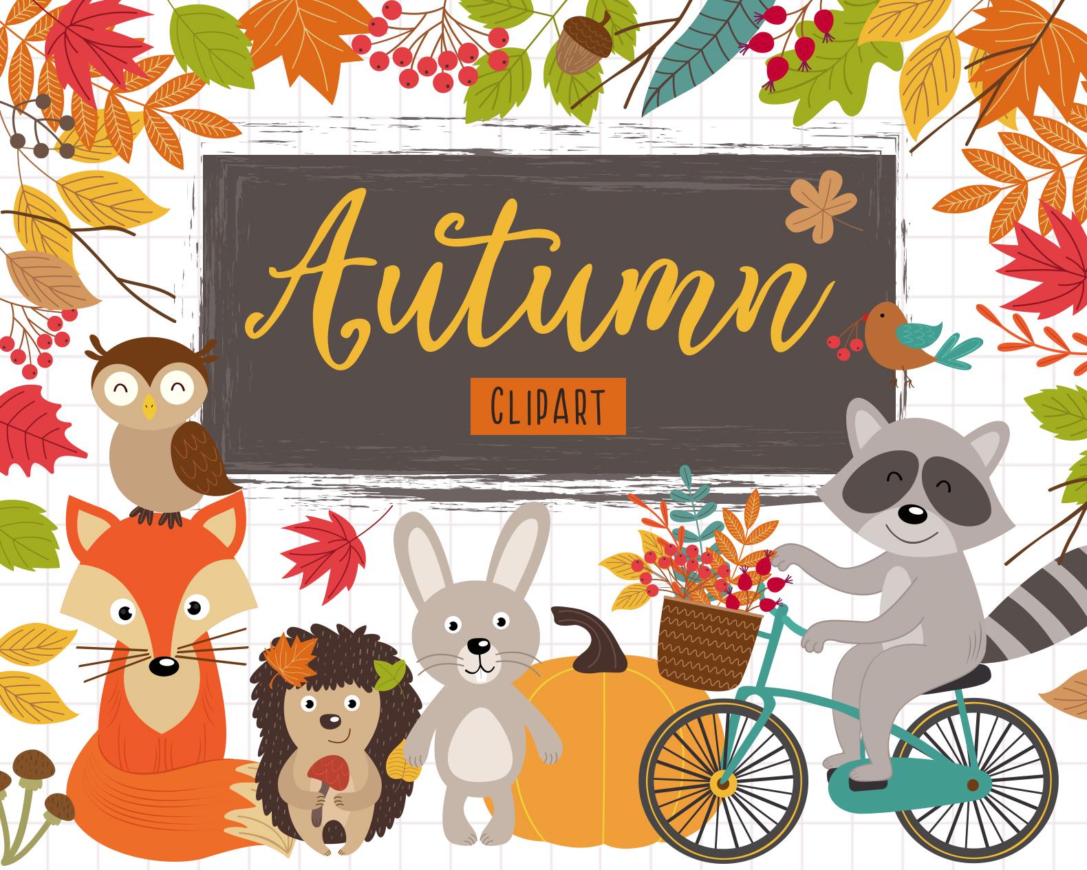Fall Clipart, Cute Woodland Animals, Autumn Animals, Autumn Forest PNG ...