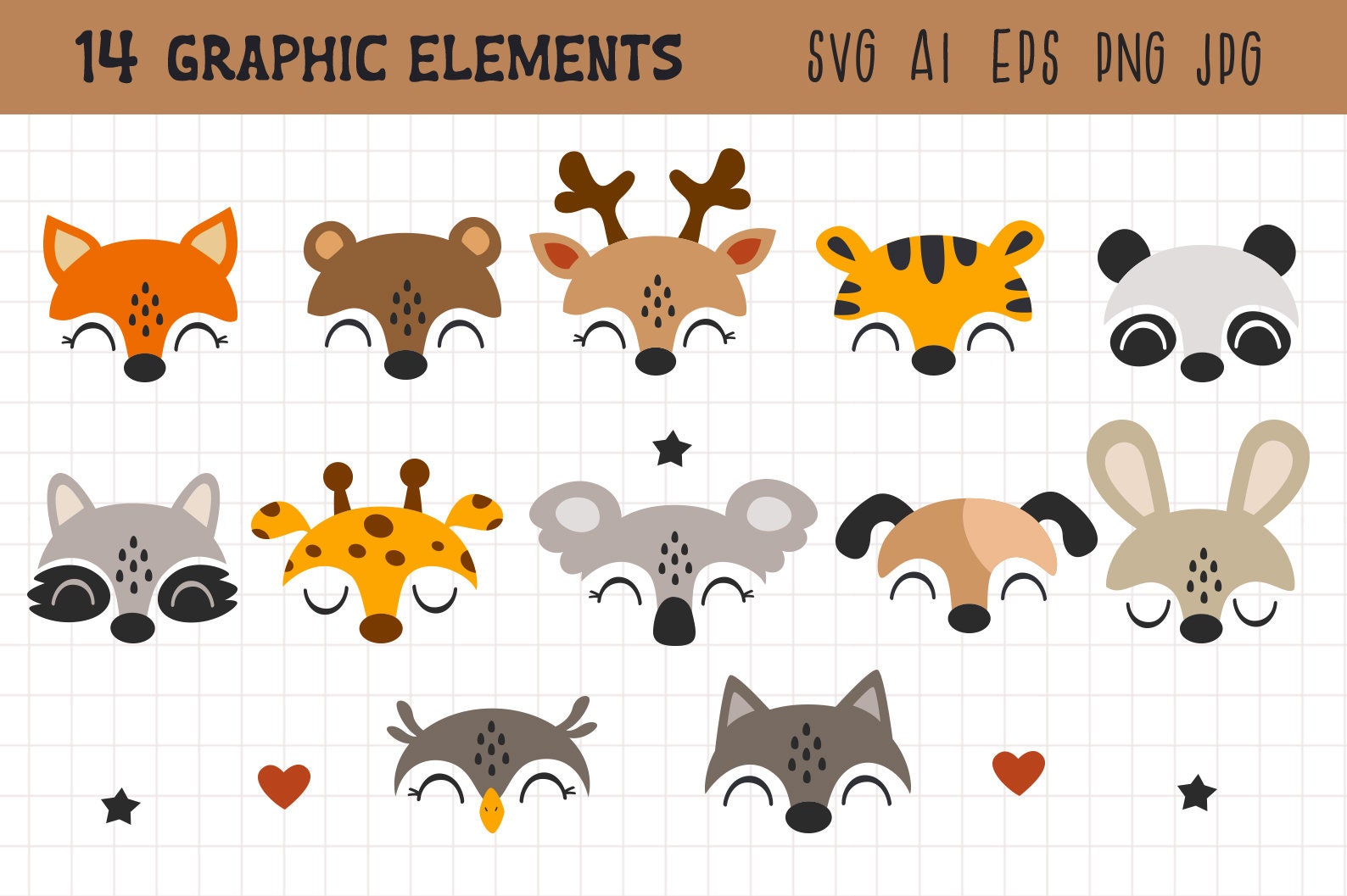 Animal Face Svg Deer Head Svg Bear Svg Bunny Svg Deer Svg Fox Svg Tiger ...