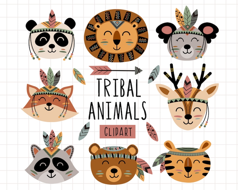 Tribal Head Face Animal Svg, Animal Head Clipart, Сhief Svg ...