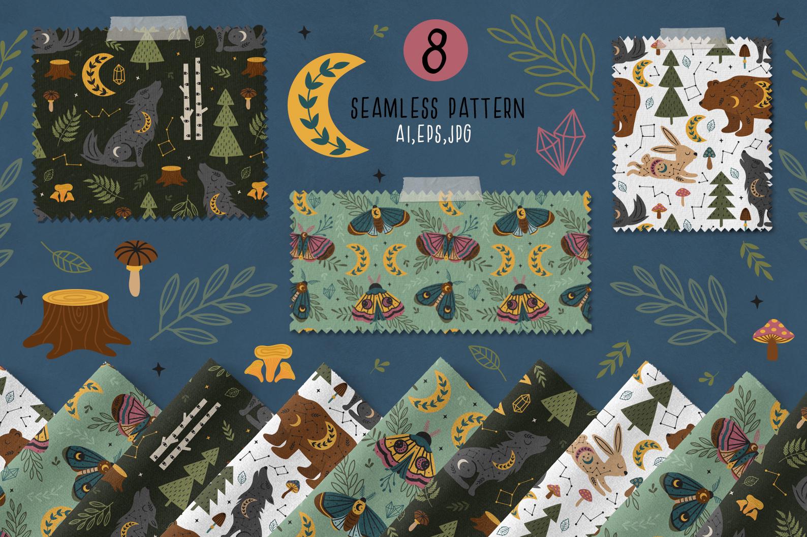 Woodland Animals Digital Paper, Forest Animal Seamless Pattern ...
