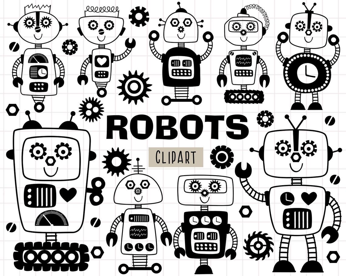 Robot SVG, Robot Clipart, Robots Svg Bundle, Vector Robotics, Robotics ...