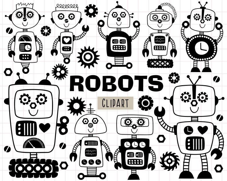 Robot SVG, Robot Clipart, Robots Svg Bundle, Vector Robotics, Robotics ...