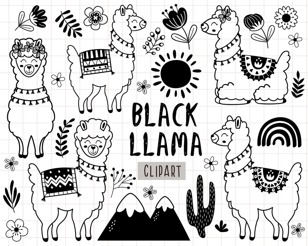 Retro Vibes Digital Clipart Set, Black and White, Groovy Hippie, Retro ...