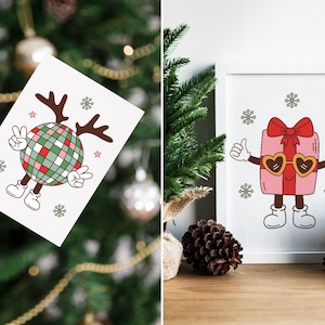 Retro Groovy Christmas Clipart, Christmas Clipart, Retro Christmas Svg ...