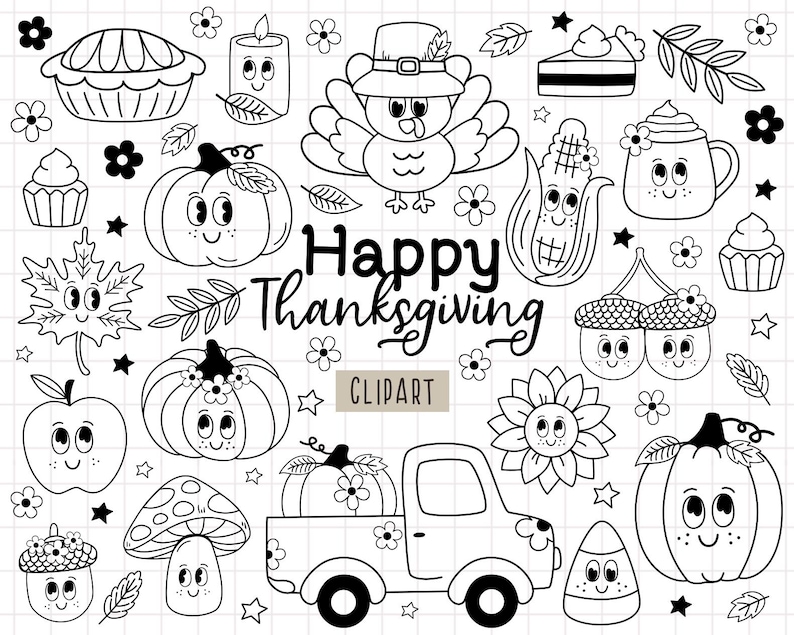 Groovy Autumn Clipart, Retro Fall Png, Thanksgiving Png, Hippie Flower ...
