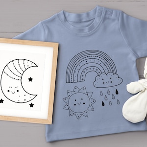 Weather Clipart Set, Cloud Svg, Sun Clipart, Rainbow Svg, Snow Clipart ...