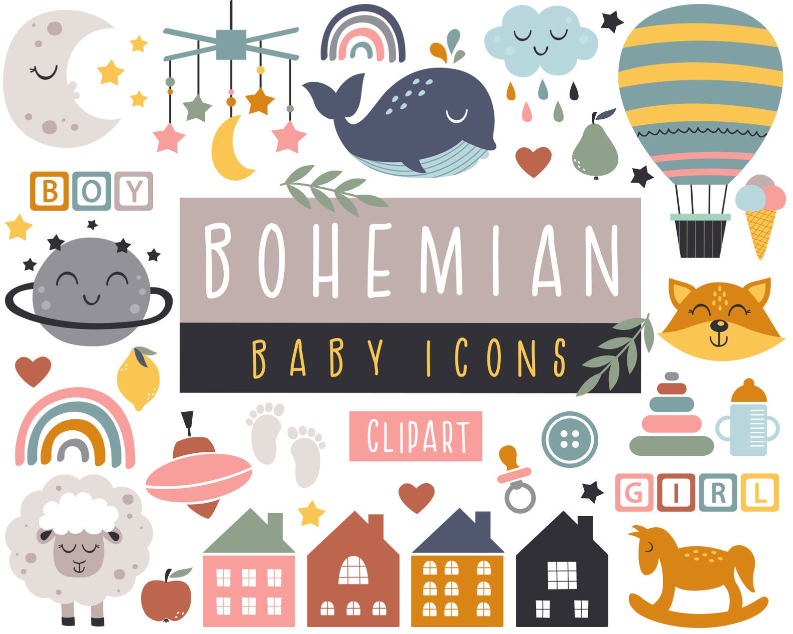 Bohemian Baby Clipart Cute Baby Clipart Rainbow Svg Boho Svg - Etsy