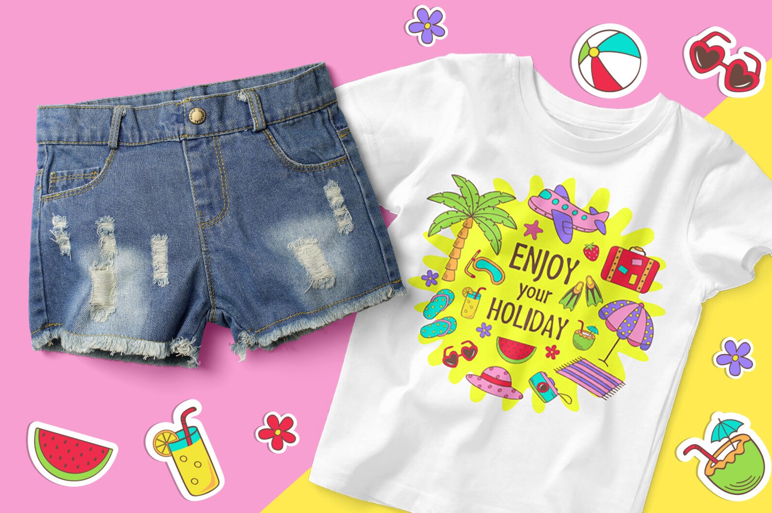 Summer Clipart Set Beach Clipart Hello Summer Clipart Travel Clipart ...