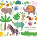 Tropical Clip Art Safari Animal Flowers Svg Elephant Svg - Etsy