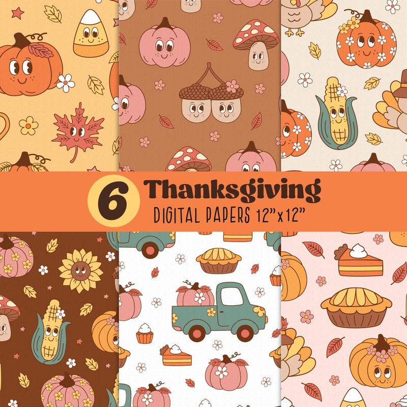 Thanksgiving Pattern - Etsy