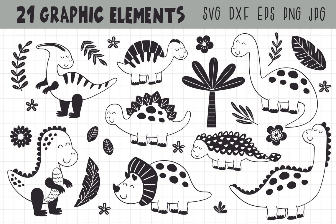 Baby Dinosaur Svg, Dinosaur Clipart, Dino Svg, Dino Clipart, Dinosaur ...