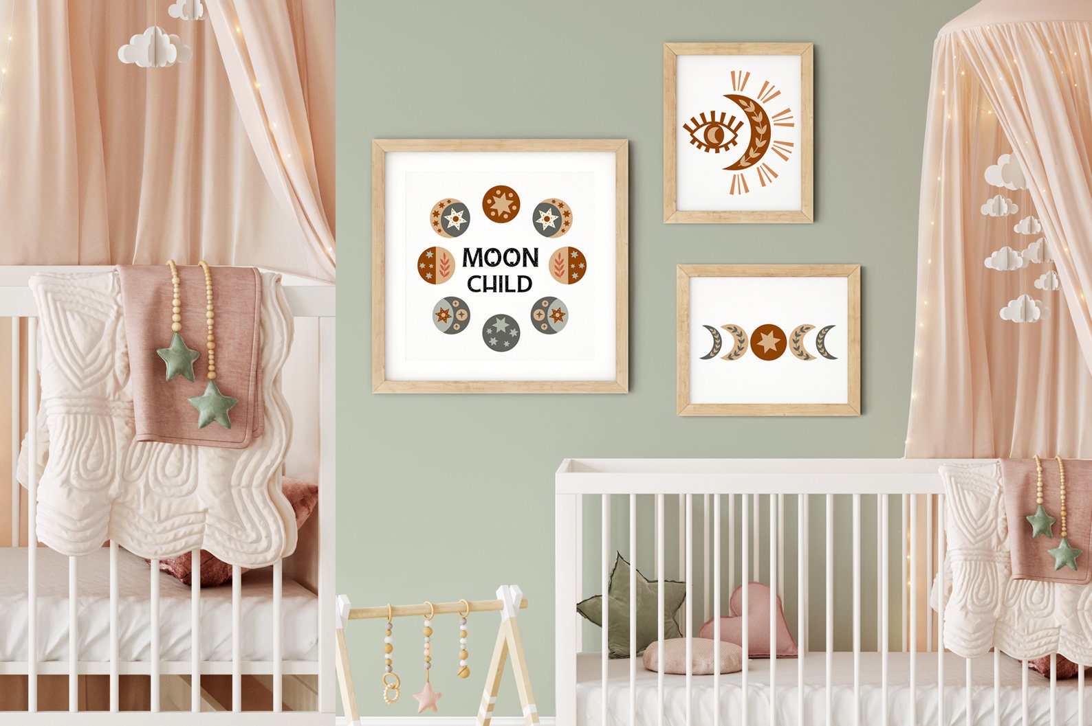 Celestial Svg, Bohemian Moon Svg, Boho Moon Clipart, Moon Phase Clipart ...