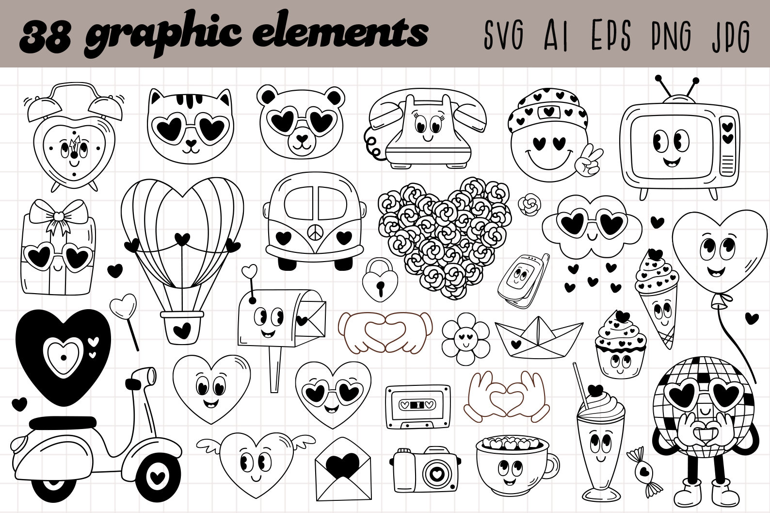 Retro Groovy Valentine, Valentine's Day Svg, Valentines Png, Groovy ...