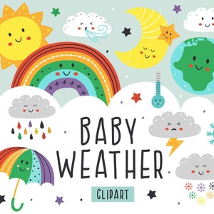 Rainbow Baby Weather Clipart Rainbow Svg Kawaii Clipart Cloud Clipart ...